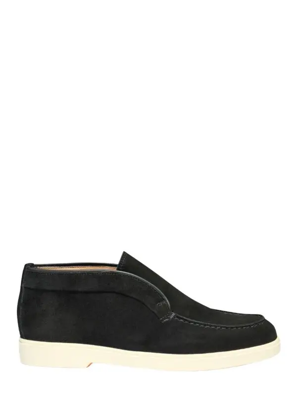 Santoni Round-toe Slip-on Loafers - Black