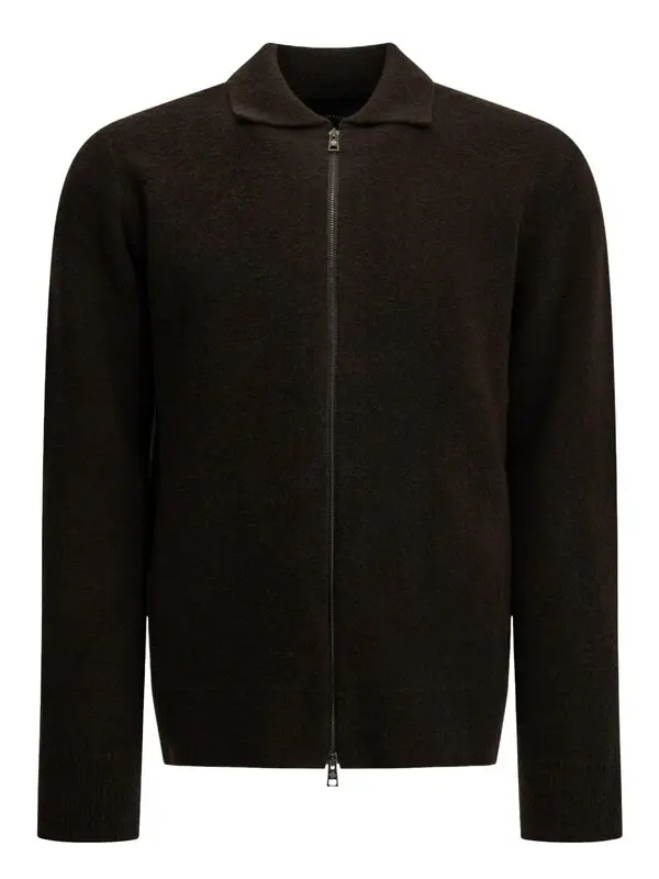 Tagliatore Long-sleeve Zip-up Cardigan - Brown