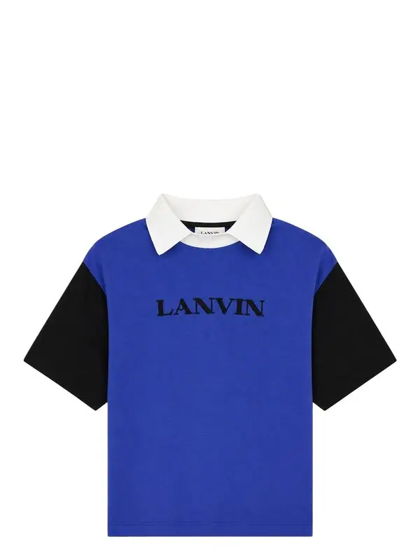LANVIN Colour-block Polo T-shirt - Blue