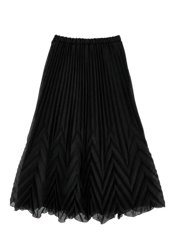 Ermanno Scervino Chevron-pleated Skirt - Black