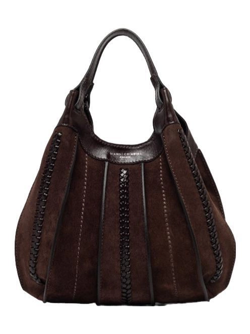 GIANNI CHIARINI Firenze Dua Pleated Shoulder Bag - Brown