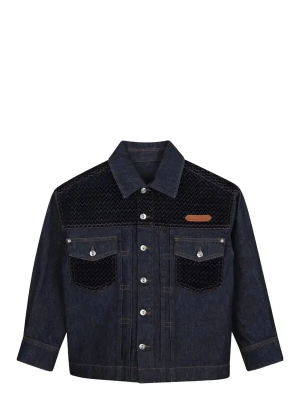 LANVIN Chevron Quilted Panelled Jacket - Indigo
