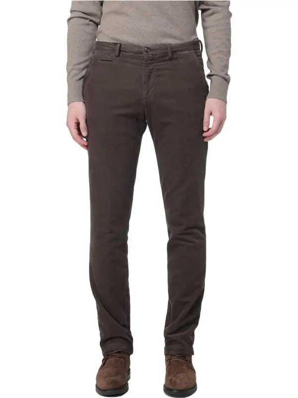 BRIGLIA 1949 Button Detailed Straight Leg Pants - Black