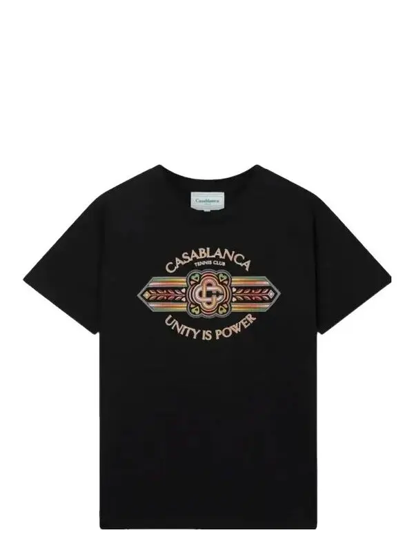Casablanca Unity Is Power-print T-shirt - Black
