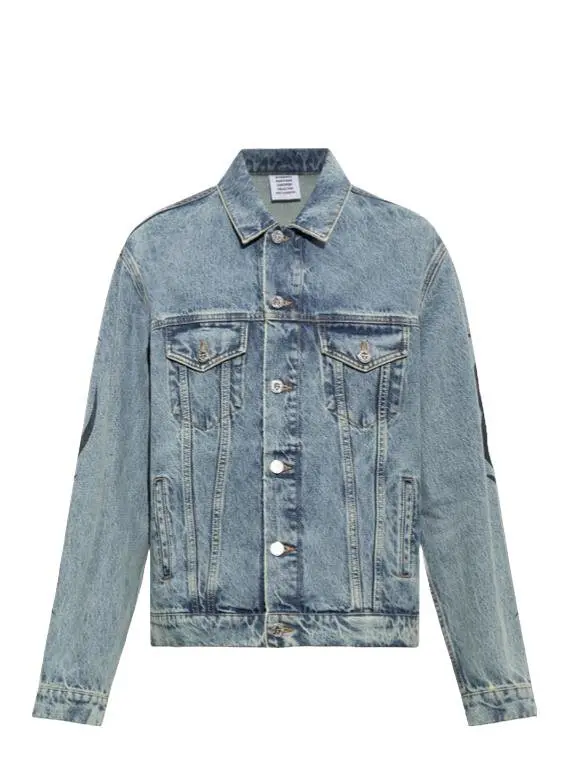 Vetements Long Sleeve Denim Jacket - Blue