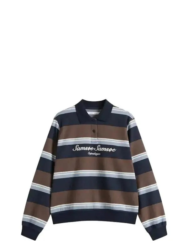 Samsøe Samsøe Striped Long-sleeve Polo Shirt - Multicolour