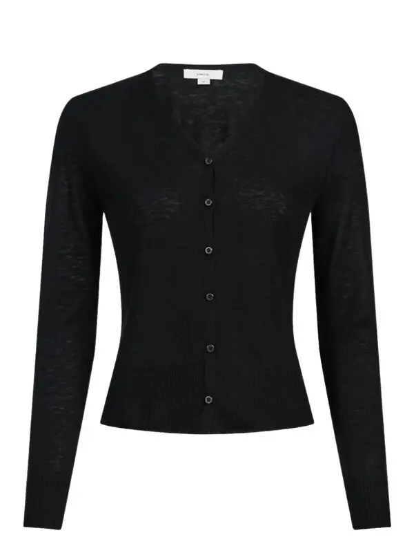 Vince Long-sleeved Knitted Cardigan - Black