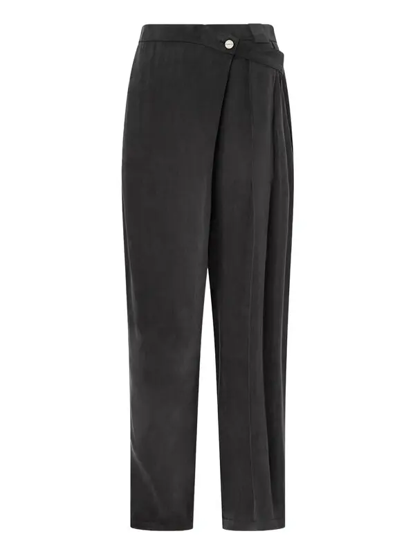 Pinko Wrap-style Pleated Trousers - Black