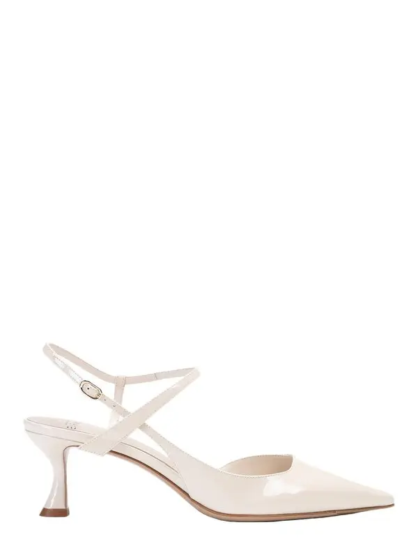 ALEXANDRE BIRMAN Tita Wrap 60 Patent Leather Heels - Chalk