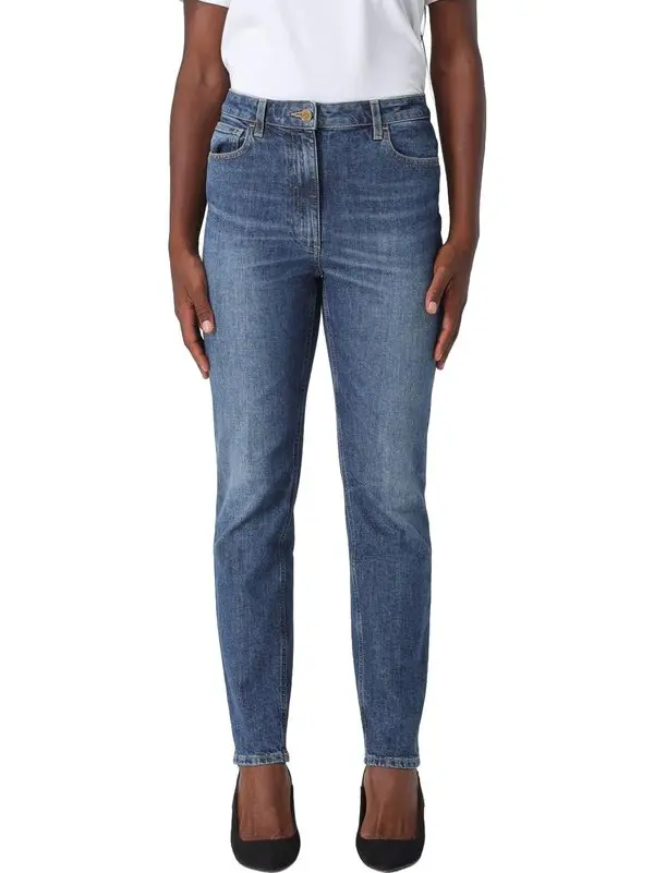 Elisabetta Franchi High-waisted Skinny Jeans In Stretch Cotton Denim - Blue