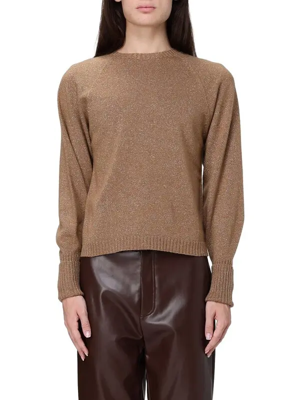 TWINSET Wool And Cashmere Blend Lurex Yarn Jumper - Brown
