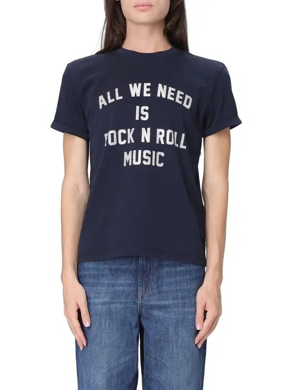 Zadig&Voltaire Cotton T-shirt With Slogan Print - Blue