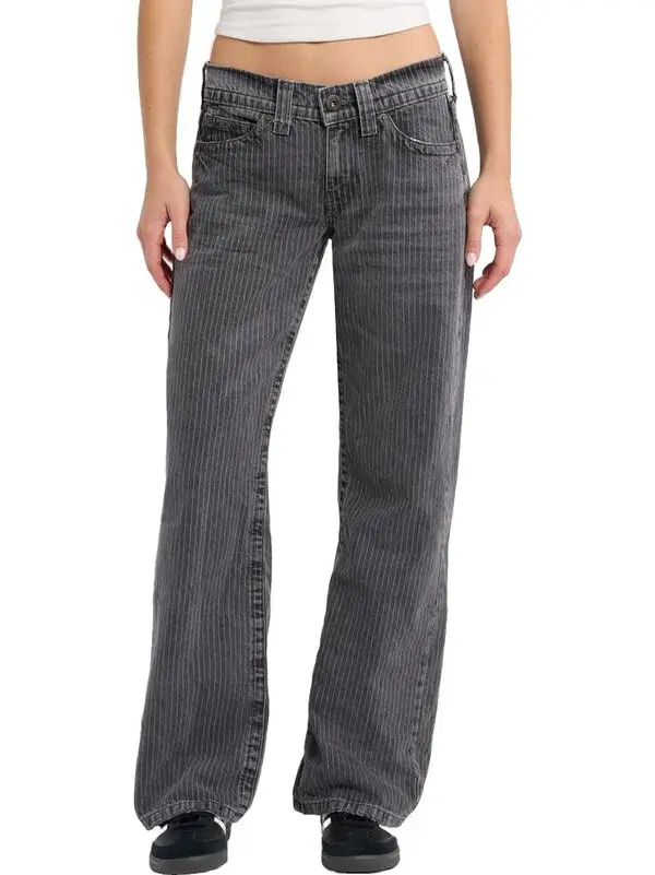 BDG URBAN OUTFITTERS Kayla Pinstriped Wide Leg Jeans - Black