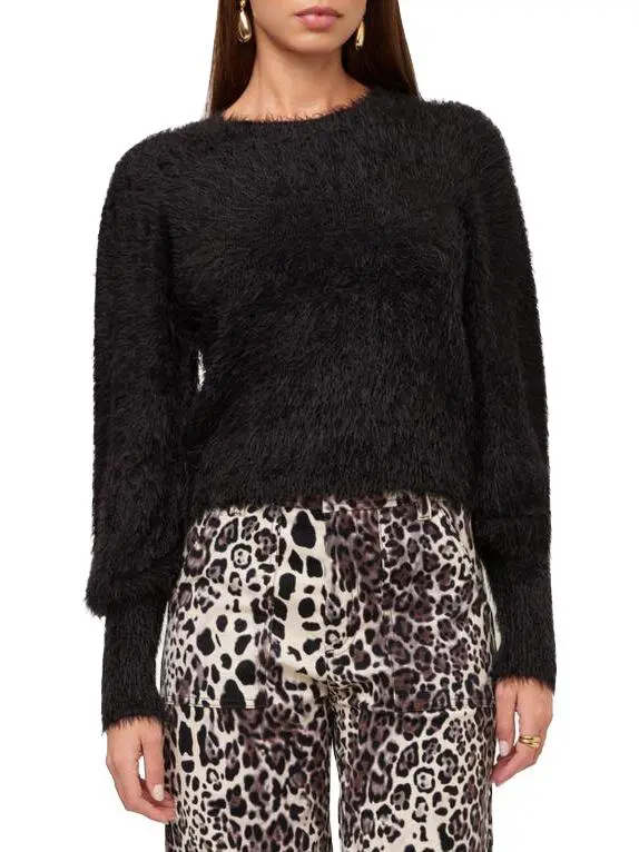 Fifteen Twenty Lia Shirred Sleeve Sweater - Black