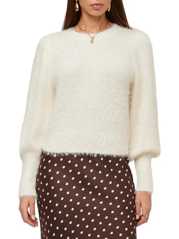Fifteen Twenty Lia Shirred Sleeve Sweater - Cream