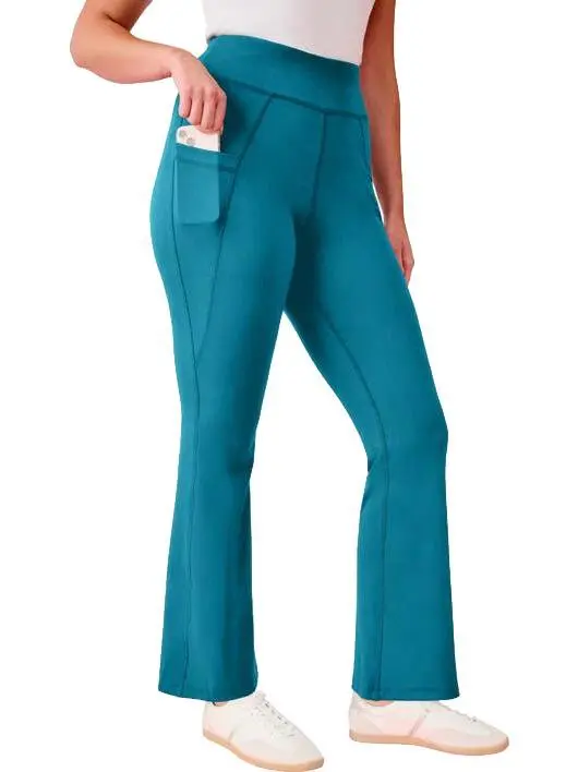Roaman's Soft Sculpt Side Pocket Yoga Pants - Deep Teal