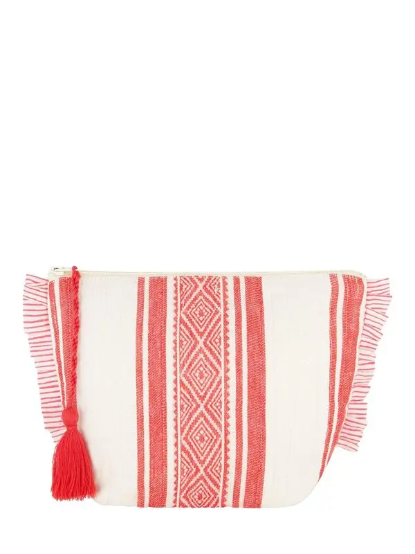 MER ST. BARTH La Plage Ruffle Pouch - Red