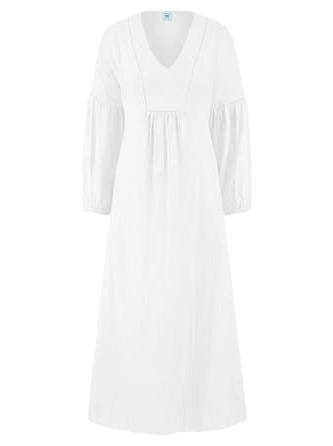MER ST. BARTH Long Sleeve Kelly Kaftan - Cloud Dancer
