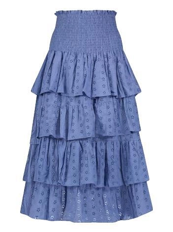 MER ST. BARTH Karmin Ruffle Skirt - Blue