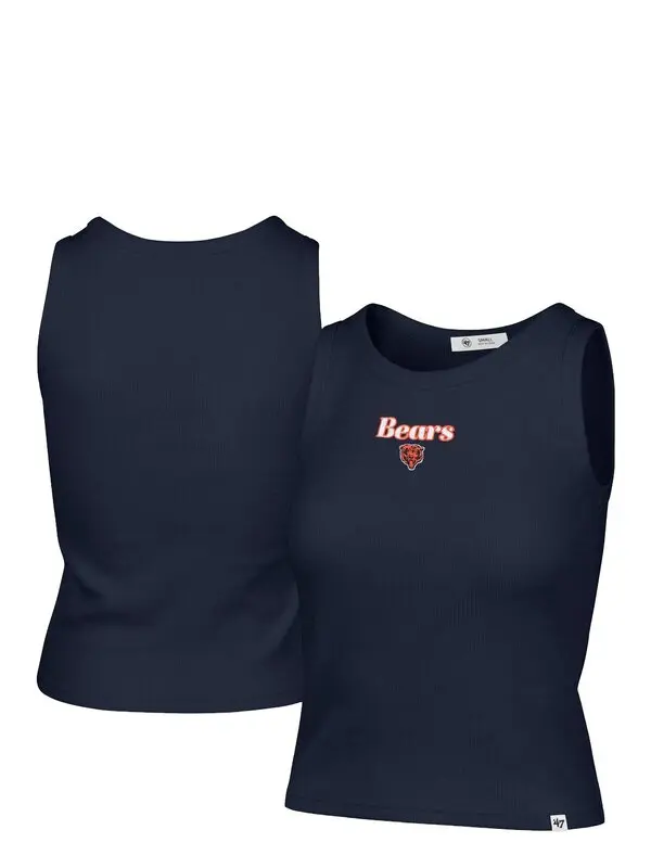 '47 47 Chicago Bears Cropped Ribbed Tank Top - Navy