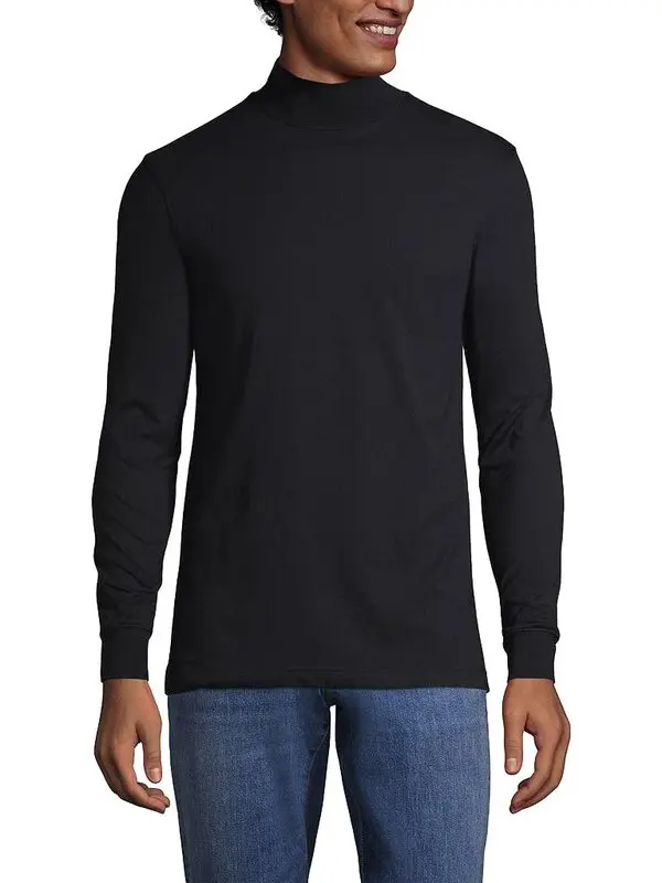 LANDS' END Super-t Mock Turtleneck - Black