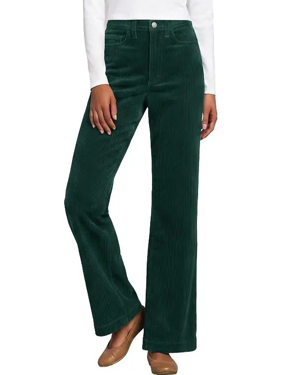 LANDS' END High Rise Wide Leg Pants - Evergreen