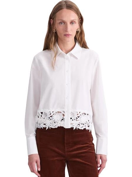SPORTSCRAFT Gracie Cropped Lace Shirt - White