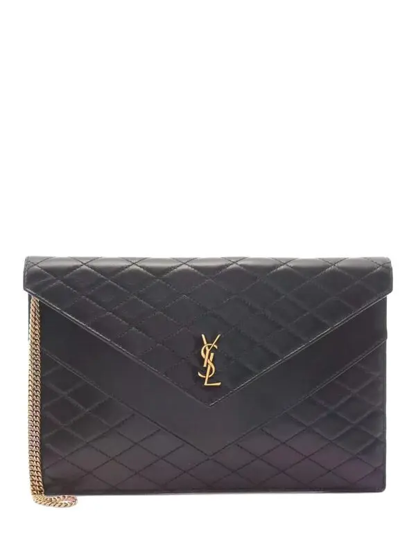Saint Laurent 2010s Gabby Quilted Clutch Bag - Black