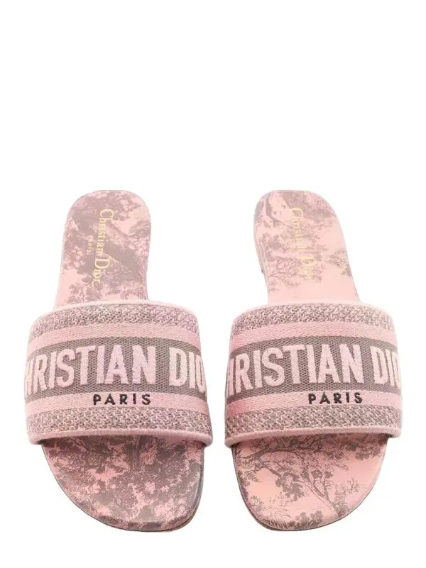 Dior Dway Toile De Jouy Slide Sandals - Pink