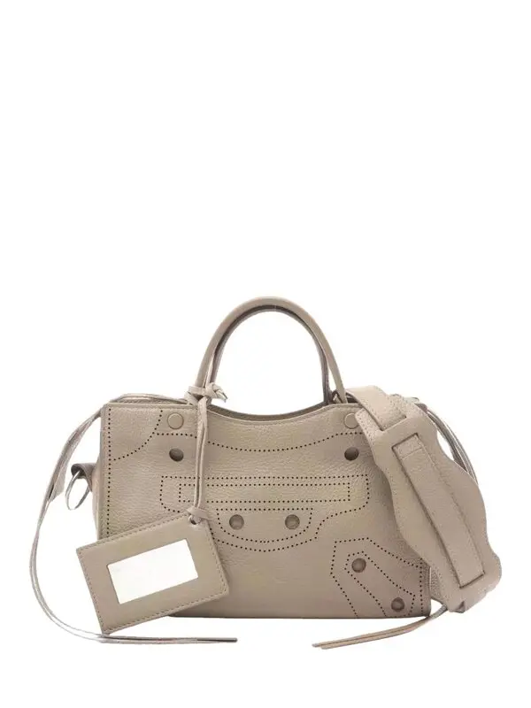 Balenciaga 2000s Mini Blackout City Tote Bag - Neutrals