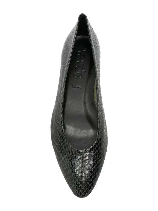AeydĒ Snake-effect Leather Ballet Flats - Black