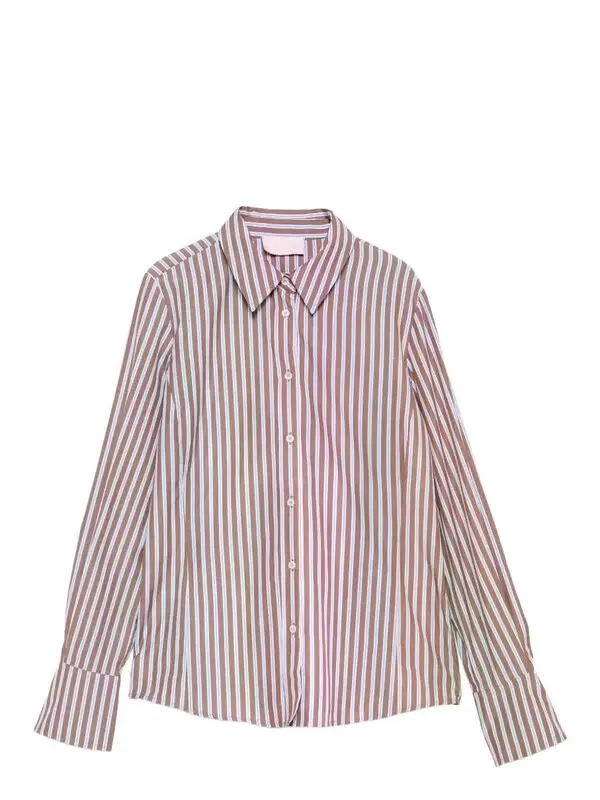 I BLUES Vertical Stripe Shirt - Brown