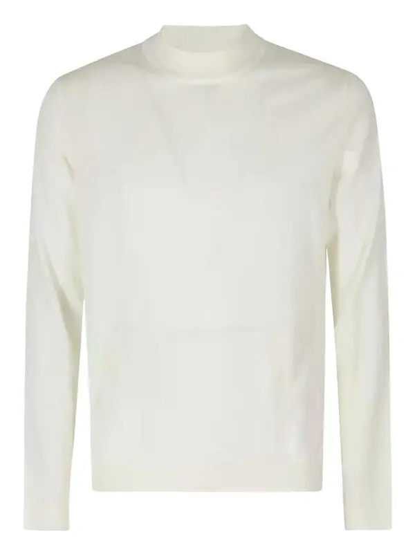 ROBERTO COLLINA Fine Knit Mock Neck Sweater - Neutrals
