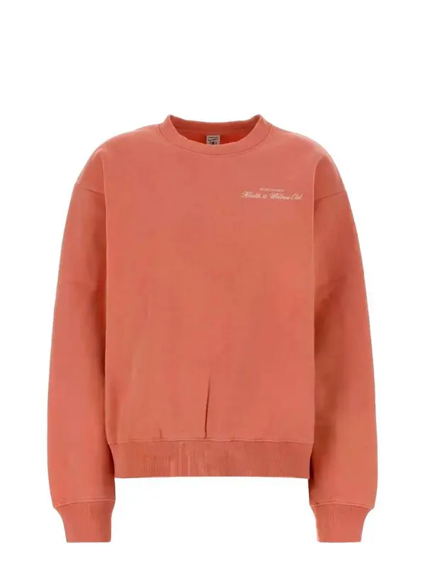 SPORTY & RICH Cotton Logo Print Sweatshirt - Pink
