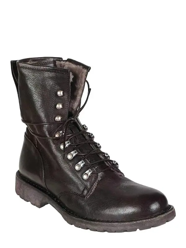 Moma Lace-up Leather Boots - Brown