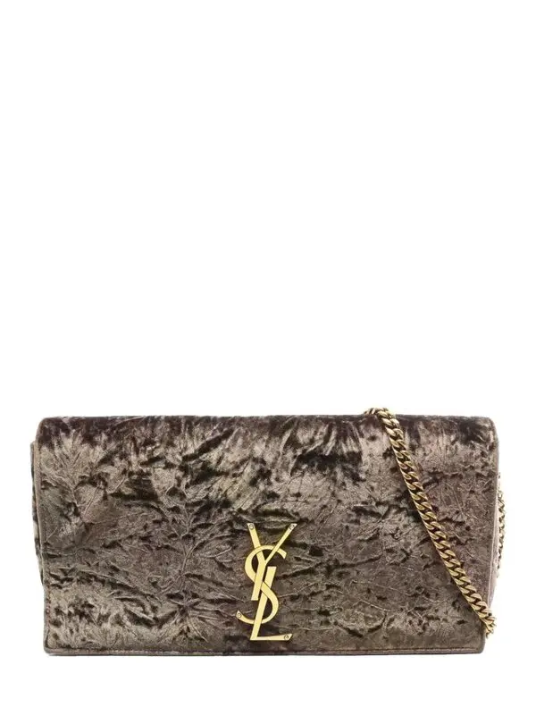 Saint Laurent Kate 99 Velvet Shoulder Bag - Brown