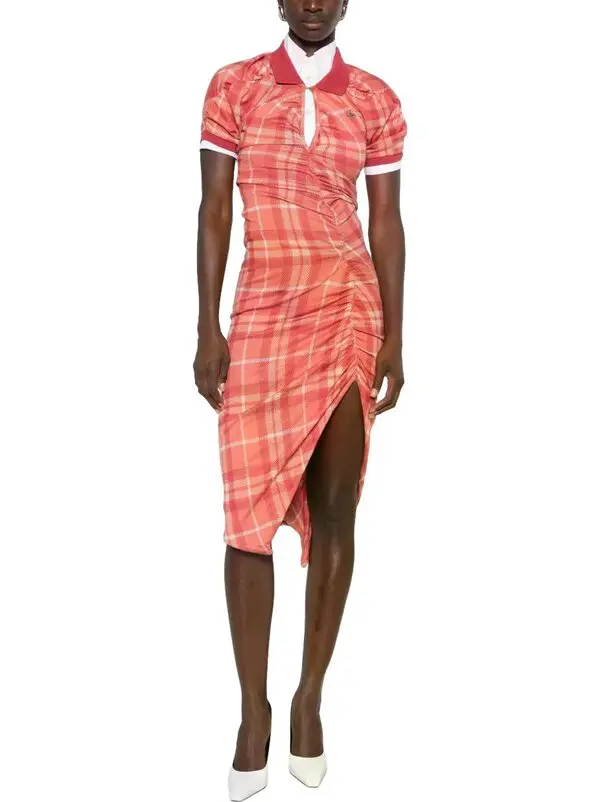 VIVIENNE WESTWOOD Asymmetric Tartan Dress - Red