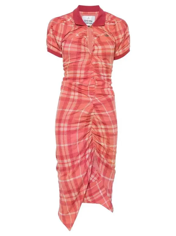 VIVIENNE WESTWOOD Asymmetric Tartan Dress - Red
