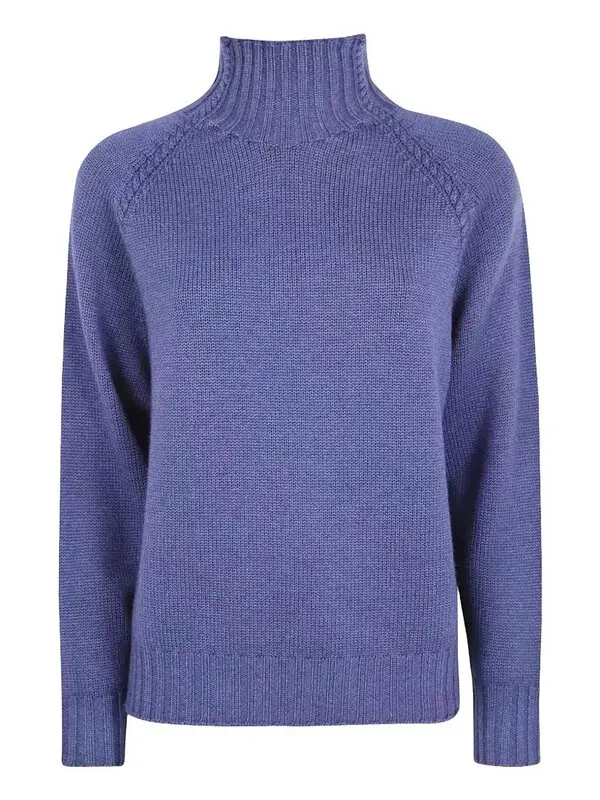 Rossopuro Cable-knit High-neck Sweater - Blue