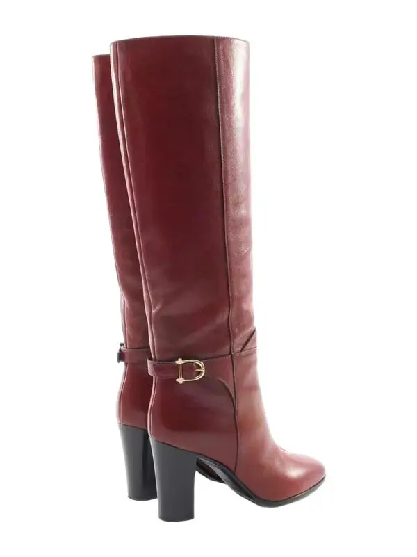 Celine 2000s Buckled Knee-high Boots - Red