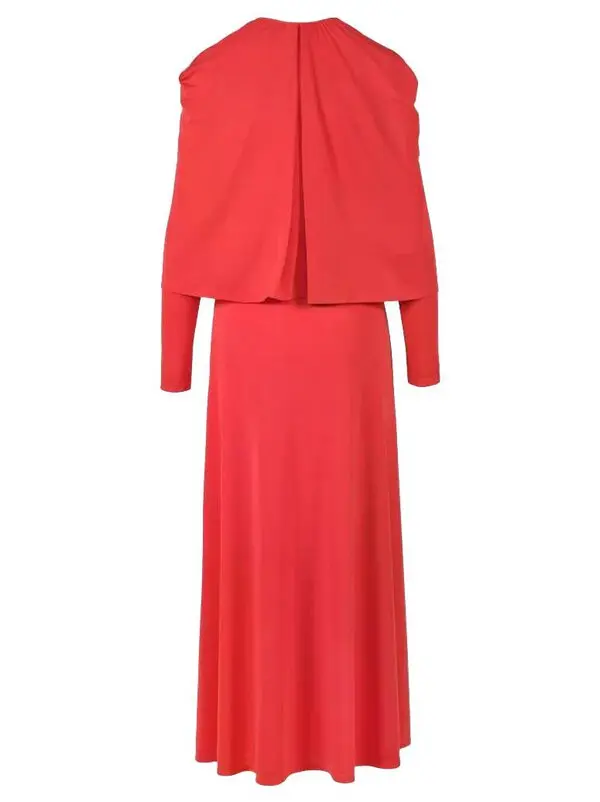 Johanna Ortiz Cape-detail Maxi Dress - Red