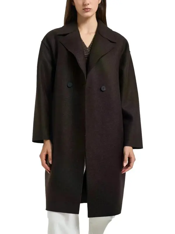 Harris Wharf London Double-breasted Felted Coat - Brown