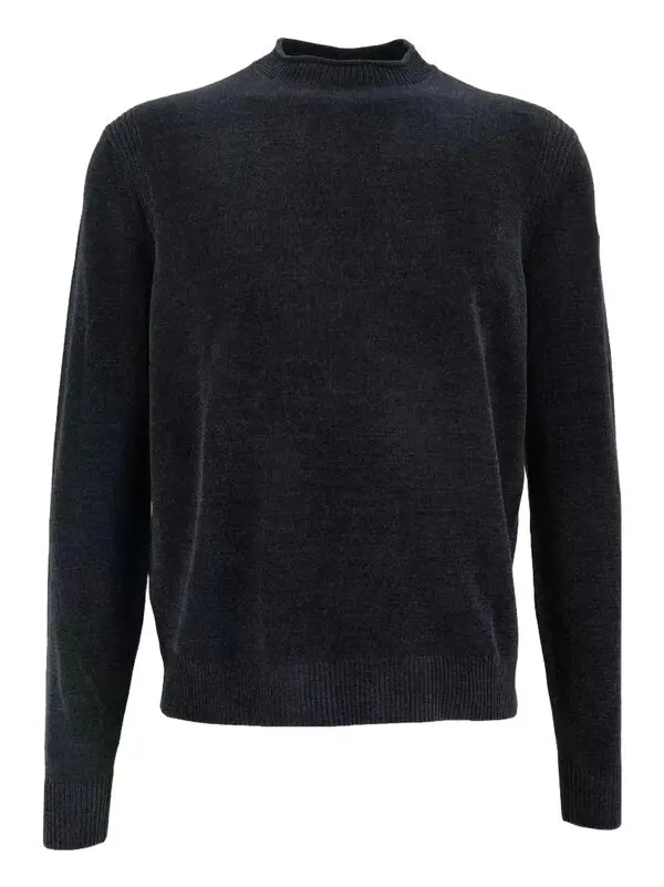 RRD Velvet-effect Crew-neck Sweater - Grey