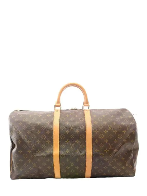 LOUIS VUITTON 1997 Keepall 55 Monogram Luggage Bag - Brown