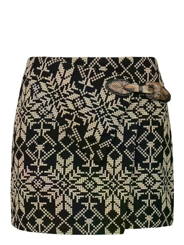 Johanna Ortiz Tapestry Of Love Wrap Mini Skirt - Black