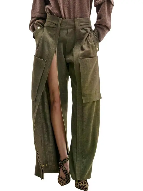 DARKPARK Adriana Zip-detail Trousers - Green