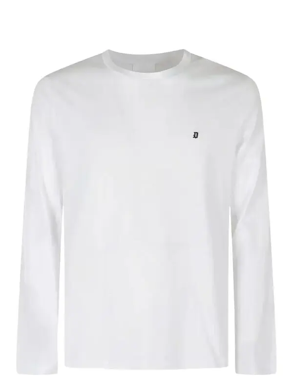 DONDUP Logo-embroidered Long-sleeve T-shirt - White