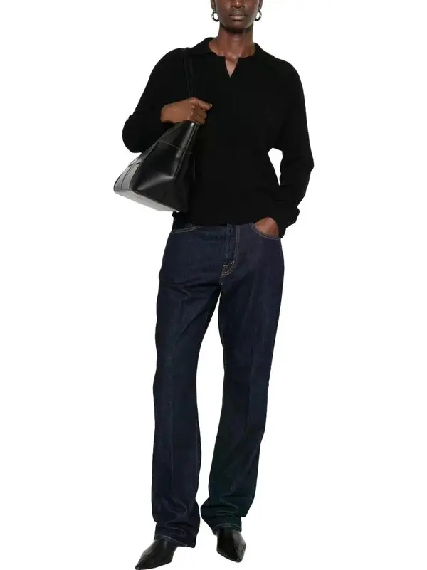 PUROTATTO Cable-knit V-neck Cashmere Sweater - Black