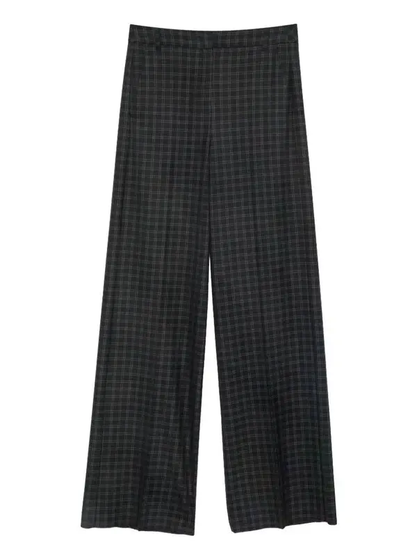 I BLUES Tartan Check Wide-leg Trousers - Blue