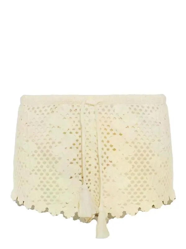 Posse Saskia Crochet-knit Shorts - Neutrals